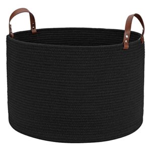 black large basket for blanket storage basket bins for organizing cotton rope woven laundry hamper hombins 20in 20in 13in round basket toy storage decorative basket living room extra large