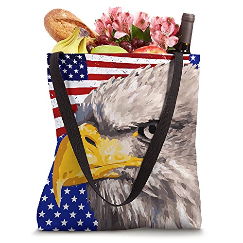 American Bald Eagle Head USA American Flag Patriotic Gift Tote Bag