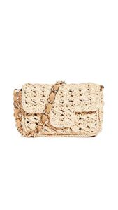 caterina bertini women’s woven shoulder bag, beige, tan, one size