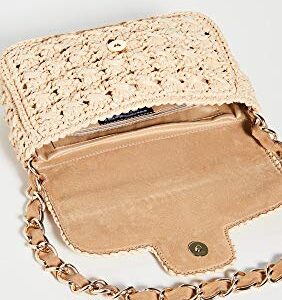 Caterina Bertini Women's Woven Shoulder Bag, Beige, Tan, One Size