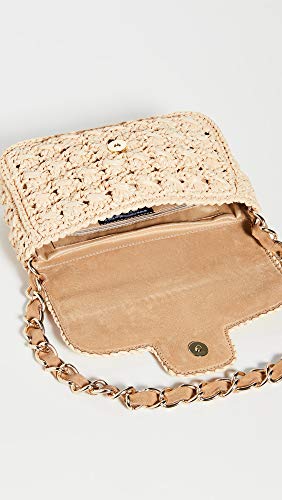 Caterina Bertini Women's Woven Shoulder Bag, Beige, Tan, One Size