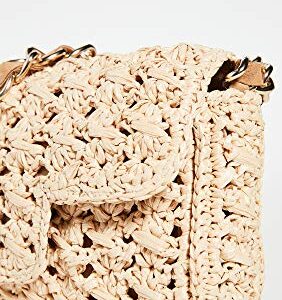 Caterina Bertini Women's Woven Shoulder Bag, Beige, Tan, One Size