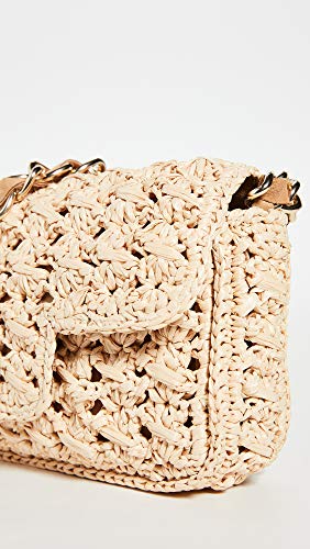 Caterina Bertini Women's Woven Shoulder Bag, Beige, Tan, One Size