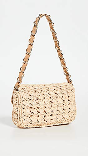 Caterina Bertini Women's Woven Shoulder Bag, Beige, Tan, One Size