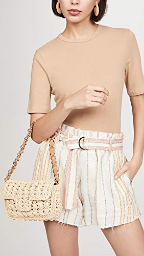 Caterina Bertini Women's Woven Shoulder Bag, Beige, Tan, One Size