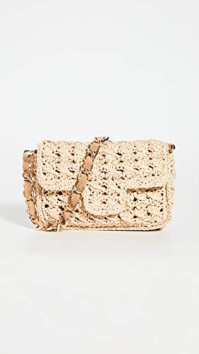 Caterina Bertini Women's Woven Shoulder Bag, Beige, Tan, One Size