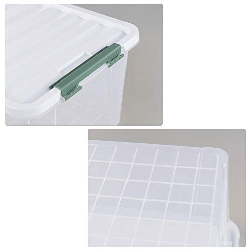 Sandmovie 36 Quart Large Clear Storage Bins, Plastic Storage Box, 6 Packs