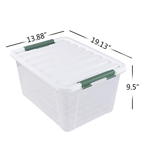 Sandmovie 36 Quart Large Clear Storage Bins, Plastic Storage Box, 6 Packs