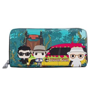 loungefly pop! jurassic park gates zip wallet