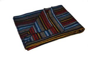 casa de alpaca, handmade ecuadorean alpaca wool small blankets/throws (dark sm stripe)