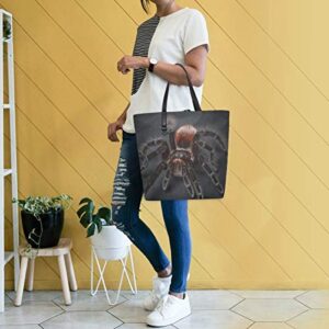 Canvas Tote Bag for Women Purse Shoulder Handbags Large Shopping Bags Spider Tarantula Arachnophobia Insect Hairy Macro