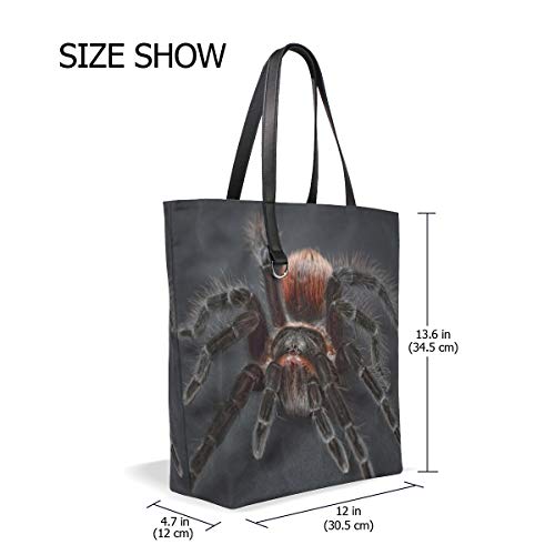 Canvas Tote Bag for Women Purse Shoulder Handbags Large Shopping Bags Spider Tarantula Arachnophobia Insect Hairy Macro