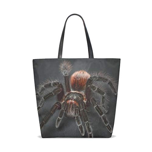 Canvas Tote Bag for Women Purse Shoulder Handbags Large Shopping Bags Spider Tarantula Arachnophobia Insect Hairy Macro