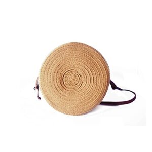 N/C Handwoven Rattan vintage purse Bag Bucket bag Natural Chic Casual Handbag Beach Sea tote Basket Straw shoulder Bag (Light Brown)