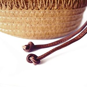 N/C Handwoven Rattan vintage purse Bag Bucket bag Natural Chic Casual Handbag Beach Sea tote Basket Straw shoulder Bag (Light Brown)