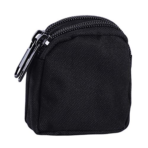 GloryMM Coin Purse Double Layer Zips Wallet Outdoor Change Purse for Sports Hiking Camping,Black