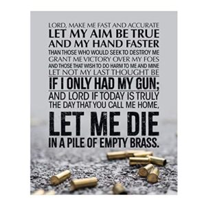 “lord, make me fast & accurate” gun prayer wall art sign -11 x 14″ pro second amendment poster print-ready to frame. rustic decor for home-man cave-garage-shop. perfect gift for all gun owners!