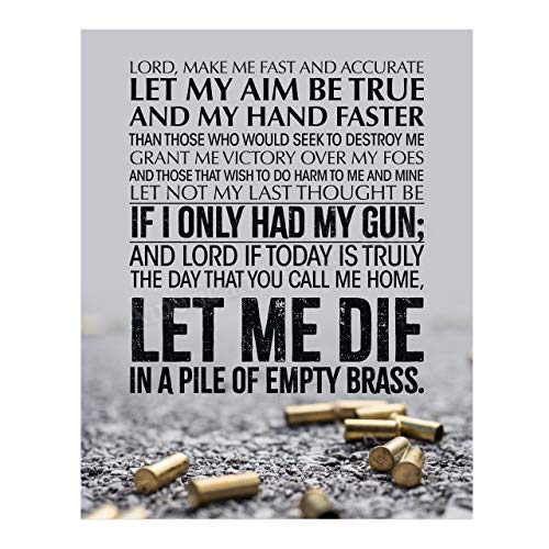 "Lord, Make Me Fast & Accurate" Gun Prayer Wall Art Sign -11 x 14" Pro Second Amendment Poster Print-Ready to Frame. Rustic Decor for Home-Man Cave-Garage-Shop. Perfect Gift for All Gun Owners!