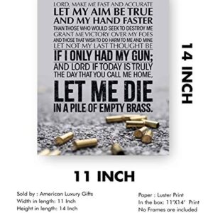 "Lord, Make Me Fast & Accurate" Gun Prayer Wall Art Sign -11 x 14" Pro Second Amendment Poster Print-Ready to Frame. Rustic Decor for Home-Man Cave-Garage-Shop. Perfect Gift for All Gun Owners!