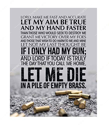 "Lord, Make Me Fast & Accurate" Gun Prayer Wall Art Sign -11 x 14" Pro Second Amendment Poster Print-Ready to Frame. Rustic Decor for Home-Man Cave-Garage-Shop. Perfect Gift for All Gun Owners!