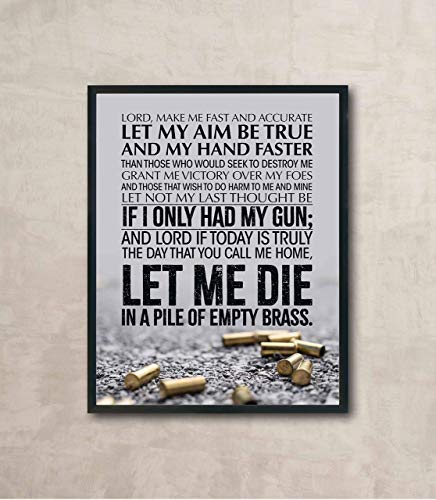 "Lord, Make Me Fast & Accurate" Gun Prayer Wall Art Sign -11 x 14" Pro Second Amendment Poster Print-Ready to Frame. Rustic Decor for Home-Man Cave-Garage-Shop. Perfect Gift for All Gun Owners!