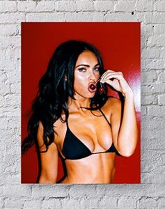 dominostrse megan fox sexy playful poster 16”x20” unframed poster print (b)