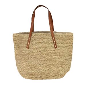 mar y sol portland crocheted raffia carryall tote bag, natural