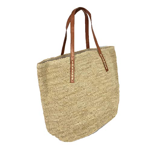 Mar Y Sol Portland Crocheted Raffia Carryall Tote Bag, Natural