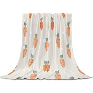 prime-home blanket fleece blanket throw, cartoon carrot easter pattern blanket plush fleece throw blanket lightweight blanket soft flannel blankets, fuzzy blanket throw 40×50