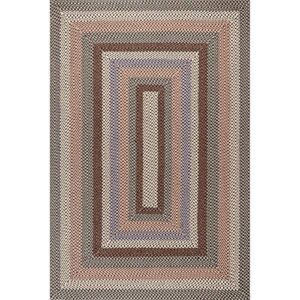 nuLOOM Gwyneth Braided Borders Indoor/Outdoor Area Rug, 6' x 9', Taupe