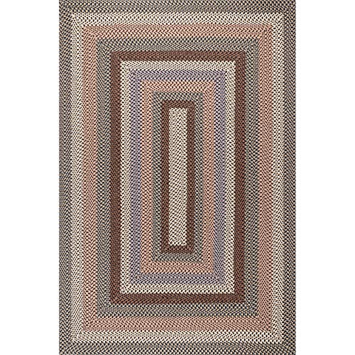 nuLOOM Gwyneth Braided Borders Indoor/Outdoor Area Rug, 6' x 9', Taupe