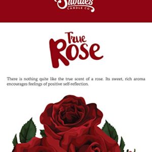 True Rose Highly Scented Natural 3 Wick Candle, Essential Fragrance Oils, 100% Soy, Phthalate & Paraben Free, Clean Burning, 14.5 Oz.