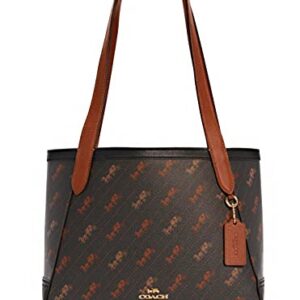 COACH Womens Horse And Carriage Tote 27 With Horse And Carriage Dot Print (Black Brown Multi)