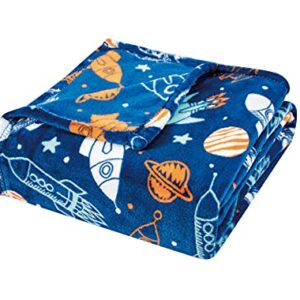 Décor&More Out of This World Plush Fleece Throw Blanket (50 inches x 60 inches ) - Space Adventure