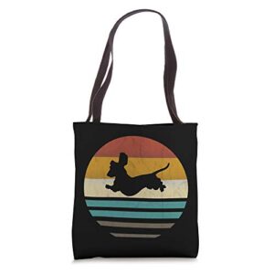 dachshund vintage silhouette 60s 70s retro grunge dog lover tote bag