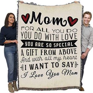 Pure Country Weavers Mom for All You Do Blanket - Gift Tapestry Throw Woven from Cotton - Made in The USA (72x54)