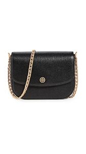 tory burch women’s robinson convertible shoulder bag, black, one size