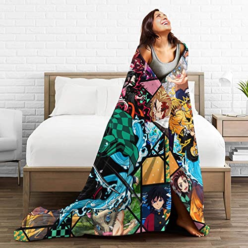 3D Anime Blanket Super Soft Napping Blanket Cartoon Flannel Throw Blanket for Sofa All Season Comfort Bedding D1 50"x40"