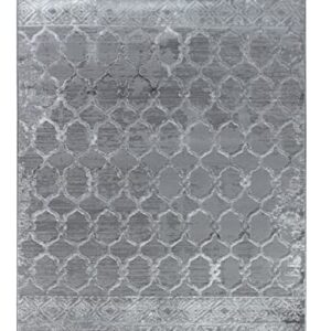 Glory Rugs Modern Abstract Trellis Area Rug 8x10 Gray Silver Large Rugs for Home Office Bedroom and Living Room