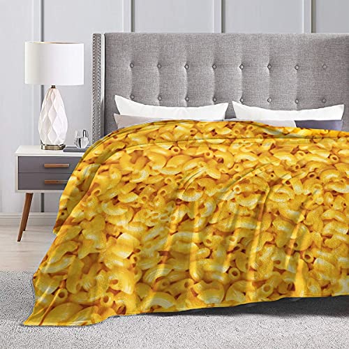 Macaroni and Cheese Couch Blanket,Fleece Throw Blanket Super Soft Warm Therma Plush Bed Couch Living Room