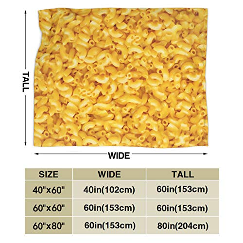 Macaroni and Cheese Couch Blanket,Fleece Throw Blanket Super Soft Warm Therma Plush Bed Couch Living Room