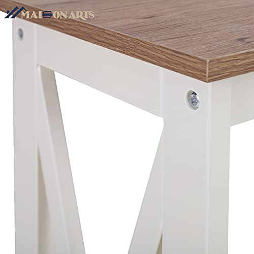 MAISON ARTS Console Sofa Table with Storage Shelf Modern Entry Table for Entryway Living Room, Hallway, Foyer, Corridor, Office, Wood Look Accent Furniture, Easy Assembly, Ivory