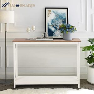 MAISON ARTS Console Sofa Table with Storage Shelf Modern Entry Table for Entryway Living Room, Hallway, Foyer, Corridor, Office, Wood Look Accent Furniture, Easy Assembly, Ivory