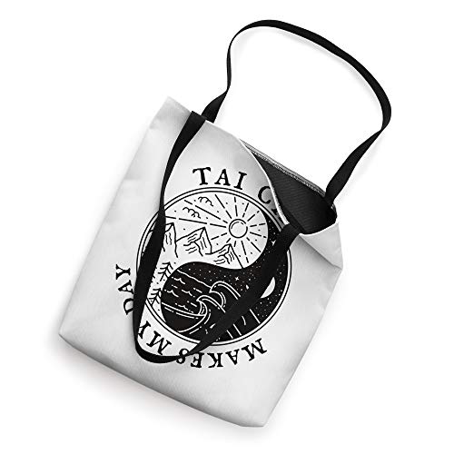 Tai Chi Makes My Day, Retro Vintage 80s Yin Yang Balance Tote Bag