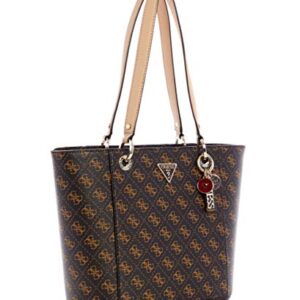 GUESS womens Noelle Small Elite Tote, Brown Logo, One Size US