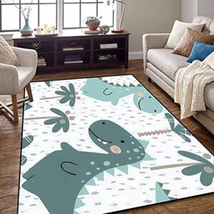 area rug non-slip floor mat dinosaur baby boy seamless pattern sweet dino with palm scandinavian indoor outdoor living room kids room bedroom carpet runner rug home decor doormat yoga mat patio mat