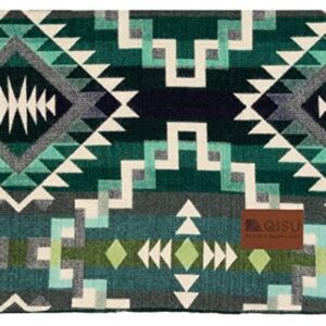 QISU Wool Blanket Throw | Large, Beautiful, Warm, Variegated, Handmade in Ecuador by Local Artisans |94″ x 78″| Ultra-Soft, Hypoallergenic & Breathable | Non-Itchy or Scratchy Fabric (Shamrock Star)