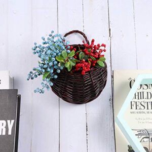 BESPORTBLE Handmade Woven Hanging Basket Natural Wicker Haning Storage Basket for Home Garden Wedding Wall Decorations Coffee