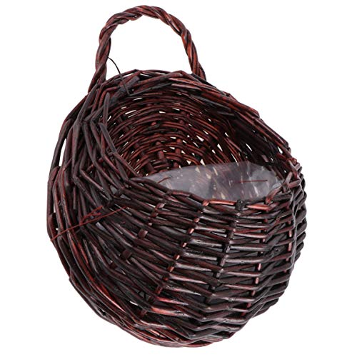 BESPORTBLE Handmade Woven Hanging Basket Natural Wicker Haning Storage Basket for Home Garden Wedding Wall Decorations Coffee