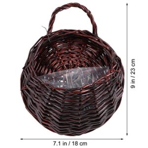 BESPORTBLE Handmade Woven Hanging Basket Natural Wicker Haning Storage Basket for Home Garden Wedding Wall Decorations Coffee